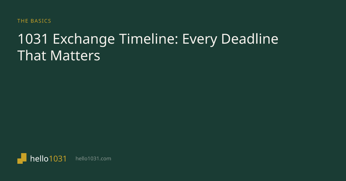 1031 Exchange Timeline: Every Deadline That Matters | hello1031